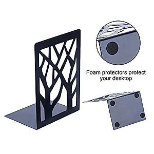 Book Ends Universal Premium Bookends for Shelves, Non-SkidBookend, Heavy Duty Metal Book End, Bookend Supports, Book Stoppers (3Pairs/6Pieces) Black