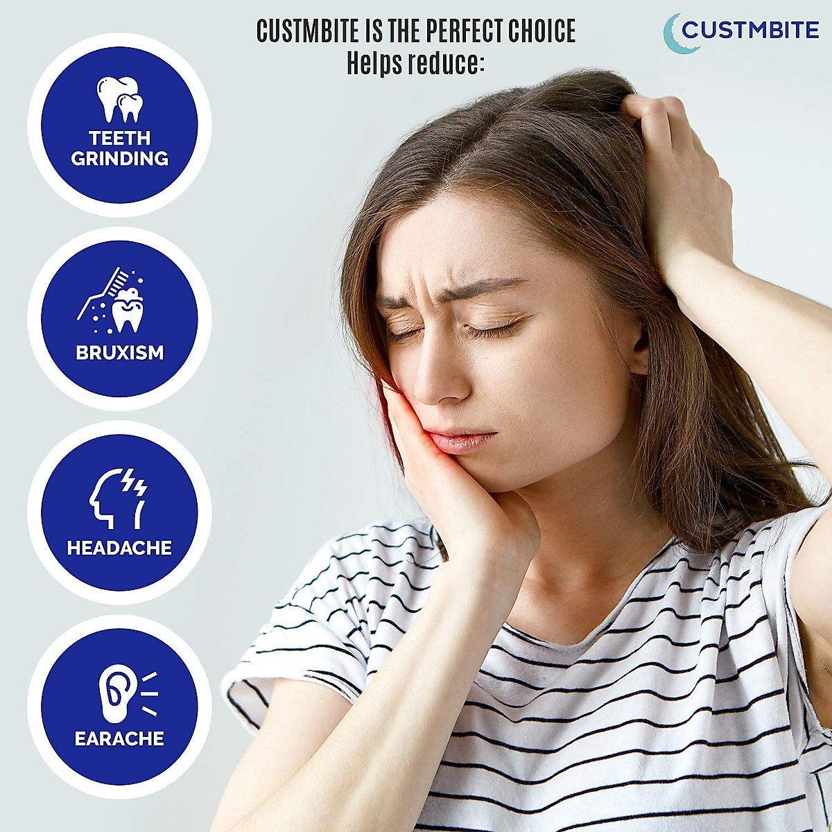 CustMbite Nightguard, Pink (2 Pack) - Made in USA - Night Guard for Teeth Grinding