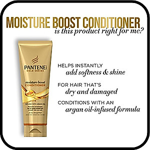 Pantene, Sulfate and Paraben Free Conditioner with Argan Oil, Pro-V Gold Series, for Natural and Curly Textured Hair, 8.4 fl oz, Twin Pack