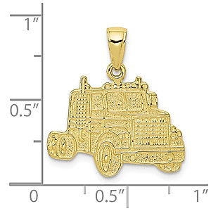 Solid 10k Yellow Gold Truck Cab Souvenir Pendant Charm