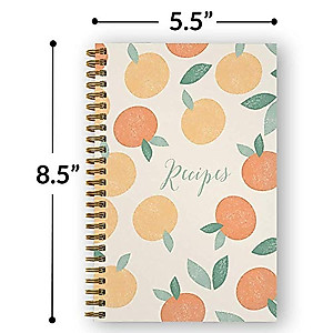 Softcover Sweet Recipes 5.5" x 8.5" Spiral Recipe Notebook/Journal, 120 Recipe Pages, Durable Gloss Laminated Cover, Gold Wire-o Spiral. Made in the USA
