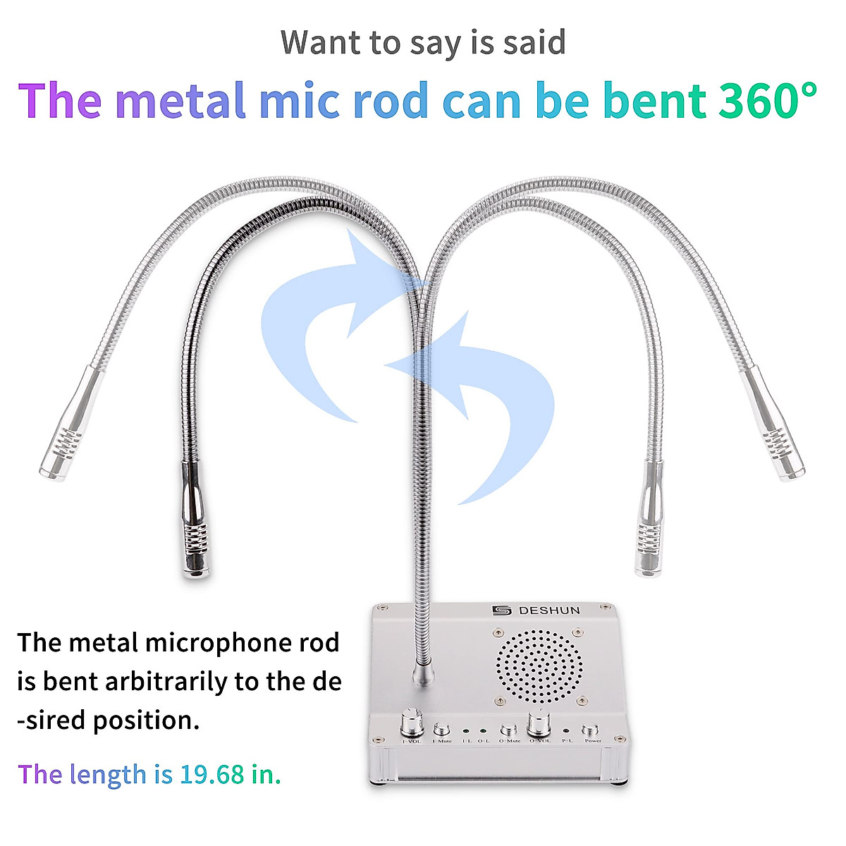 DESHUN Window intercom, Window Speakers, Dual-Way Window Counter intercom Microphone, for The Business/Bank/Office/Hospital/Station/Catering/Ticket Window to Provide Communication Solutions