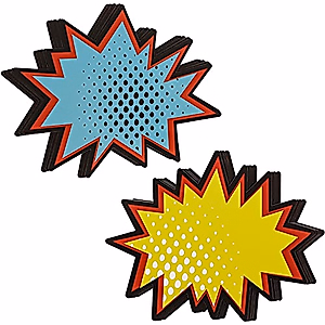 60 Pack Superhero Bulletin Board Decorations for Classroom Decor, Comic Book Bubble Cutouts (5x7 in)