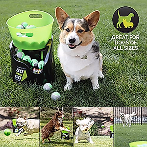 Hyper Pet GoDogGo Fetch Machine Dog Ball Launcher & Automatic Ball Launcher for Dogs With Five 2.5" Balls for Dogs 20-60 Pounds