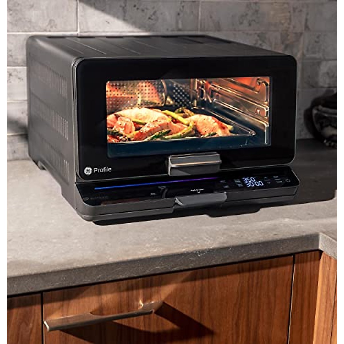 GE Profile Smart Oven with No Preheat ӏ 11-in-1 Countertop Oven ӏ Large-Capacity Countertop Oven ӏ Black