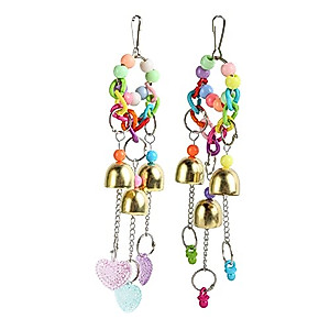 Zerodis Bird Bells Toy,Love Funny Parrot Bell Toy Bite Resistance Parrot Bell Toy for Pet Budgie Parakeet Cockatiel Conure Macaw