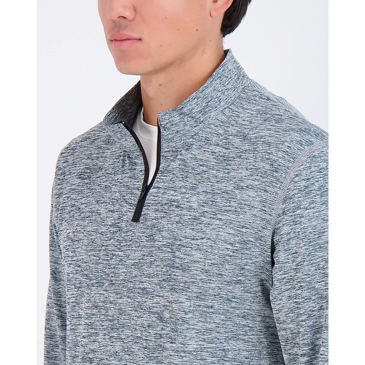 Real Essentials Mens Quarter 1/4 Zip Pullover Men Sweatshirt Long Sleeve Shirts 1/2 Athletic Fishing Dry Fit Shirt Gym Running Compression Golf Half Top Workout Sweatshirts, Set 5, XXXL, Pack of 3