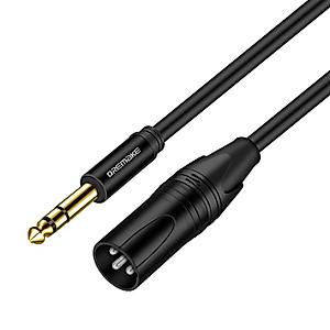 DREMAKE 10 Foot TRS Stereo 6.35mm 1/4 Inch to XLR Balanced Mic Cable Male to Male Audio Patch Cord for Speakers,Amplifier