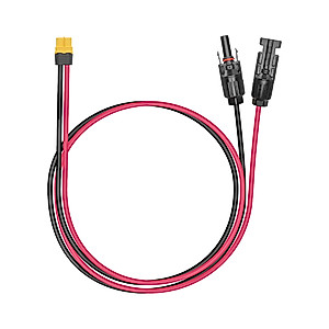 CERRXIAN 55cm 10AWG SAE Socket Solar Cable & 60cm 12AWG Solar Panel Connector to XT60 Female Cable