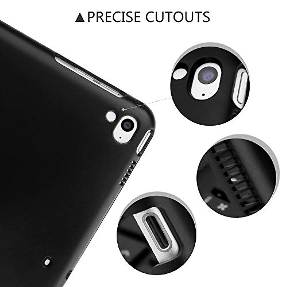 ONHI Wireless Keyboard Case for iPad Mini 5 / Mini 4 Keyboard Case Plastic Alloy Shell Smart Folio Case Auto Sleep/Wake, Silent Typing (Mini 4/5 Black)