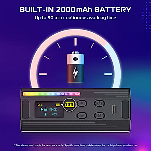 ULANZI 2 Pack Handheld Light Wand, 360° RGB LED Video Light for Photography, 2000mAh Rechargeable Light Stick for Video Shooting, 2500-9000K Dimmable Camera Light w LCD, Support Magnetic Attraction