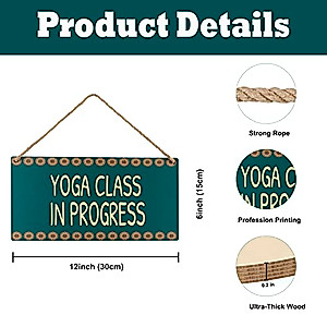 Class in Session Door Sign Yoga Class in Progress Wood Signs Yoga Teacher Gifts Yoga Room Decor 6X12 inches