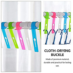 Cabilock 40Pcs Windproof Scratch Hanger Hook Clothes Drying Rack Fixed Buckle Rope Hanging Clothesline Windproof Hanger for Indoor Outdoor