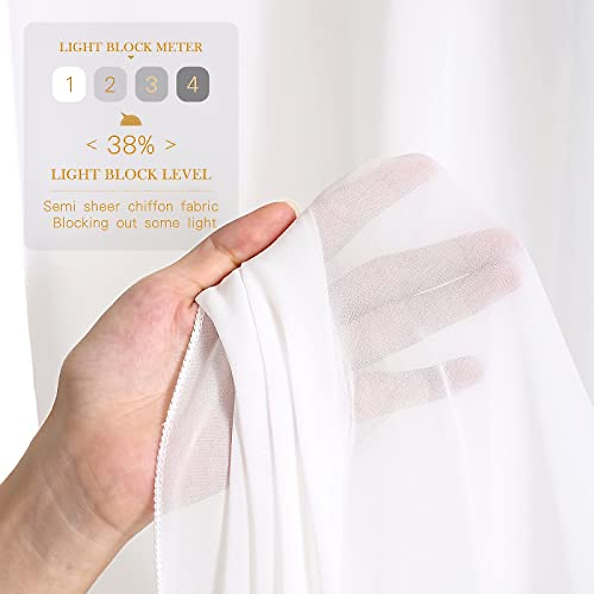 White Backdrop Curtains 10ft x 10ft Chiffon Photo Back Drop Drapes for Wedding Birthday Parties Baby Decorations 2 Panels 5ft x 10ft