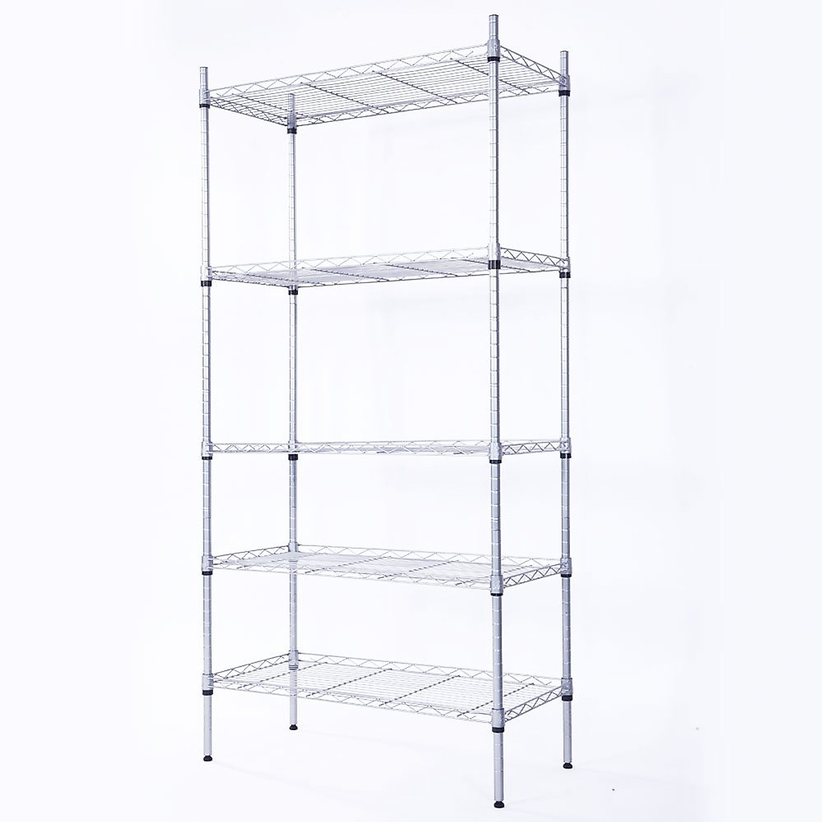 GODECOR 5-Tier Wire Shelving Unit Height Adjustable Metal Shelf, Ideal for Kitchen, Office, Laundry (29.1" L x 13.4" W x 59.1" H), Silver Gray