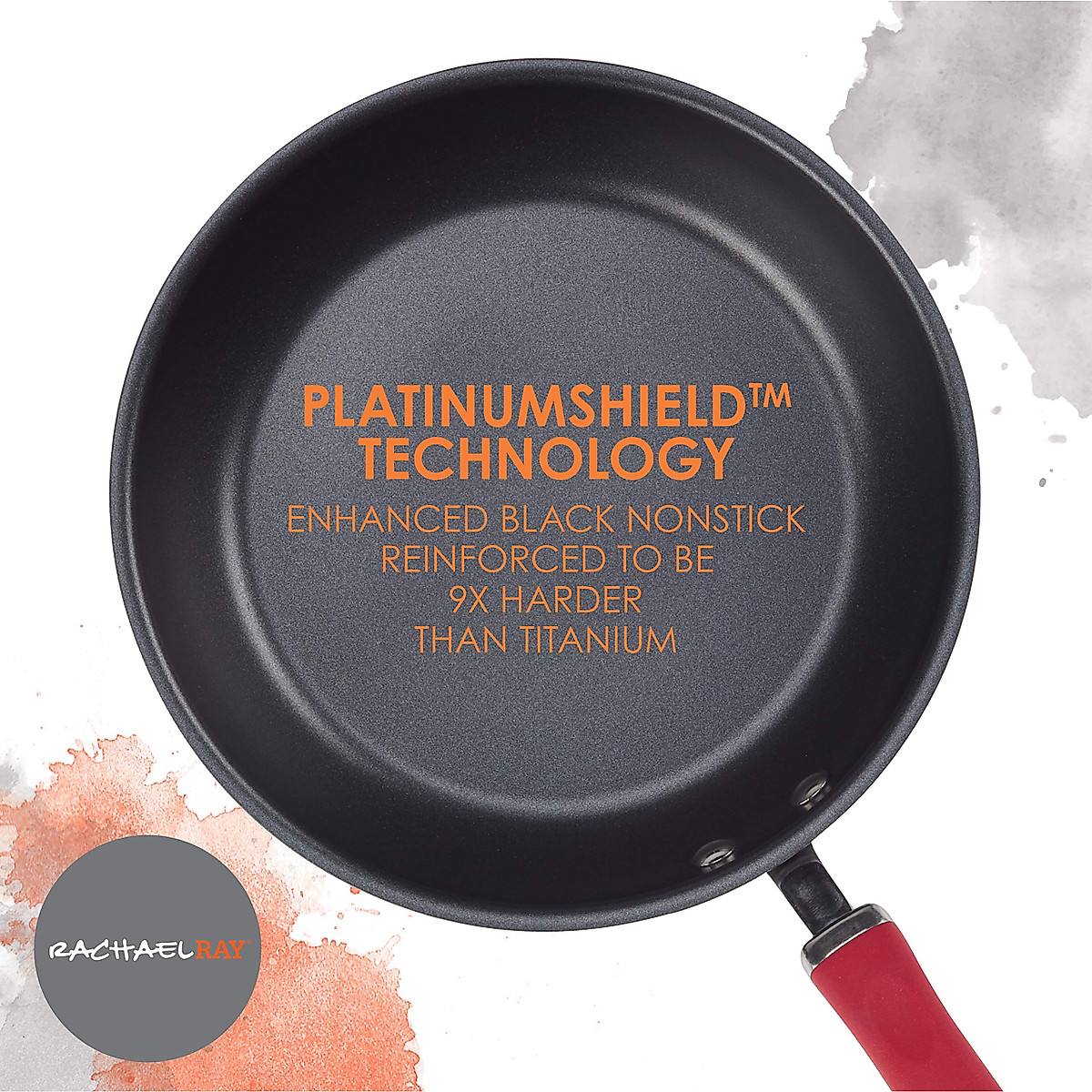 Rachael Ray Create Delicious Deep Hard Anodized Nonstick Frying Pan Set / Skillet Set - 9.5 Inch and 11.75 Inch, Gray