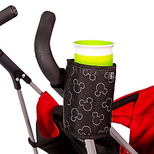 Disney Baby by J.L. Childress Universal Cup Holder with Cell Phone Pocket - Disney Stroller Accessory and Travel Essential - Insulated, Cup and Cell Phone Holder - Mickey Mouse Black