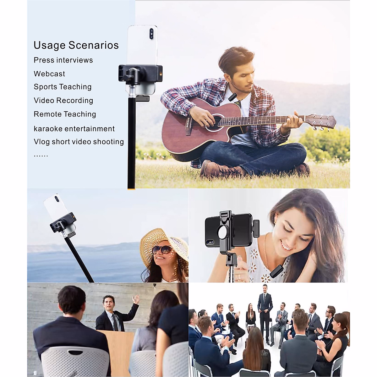 Wireless-Lavalier-Microphone Charging-Case for iPhone - ipad YouTube TikTok Podcast Video Recording Conference Vlogging Church Interview Teaching 2 in 1 Plug-Play Mic