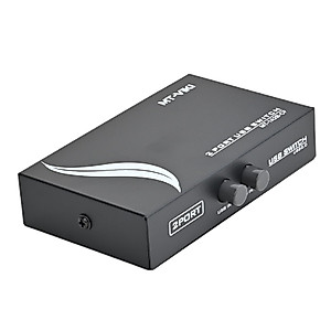 OLLGEN 2 Port USB 2.0 Sharing Manual Switch Box Hub 2 PCS Share 1 USB Device for Printer Scanner Camera Keyboard (2 Port)