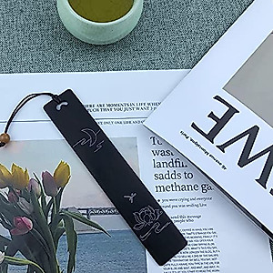 FS Premium Handmade Bookmark for Women Inlaid Silver Wire by Hands Quality Solid Wood Classical & Light Luxury (Silver)