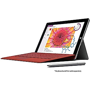 Microsoft Surface 3 10.8 FHD (1920x1280) Touchscreen 2-in-1 Education and Business Laptop Tablet (Intel Quad-Core Atom x7-Z8700, 4GB RAM, 64GB SSD) Mini DP, WiFi AC, Webcam, Windows 10 Pro (Renewed)
