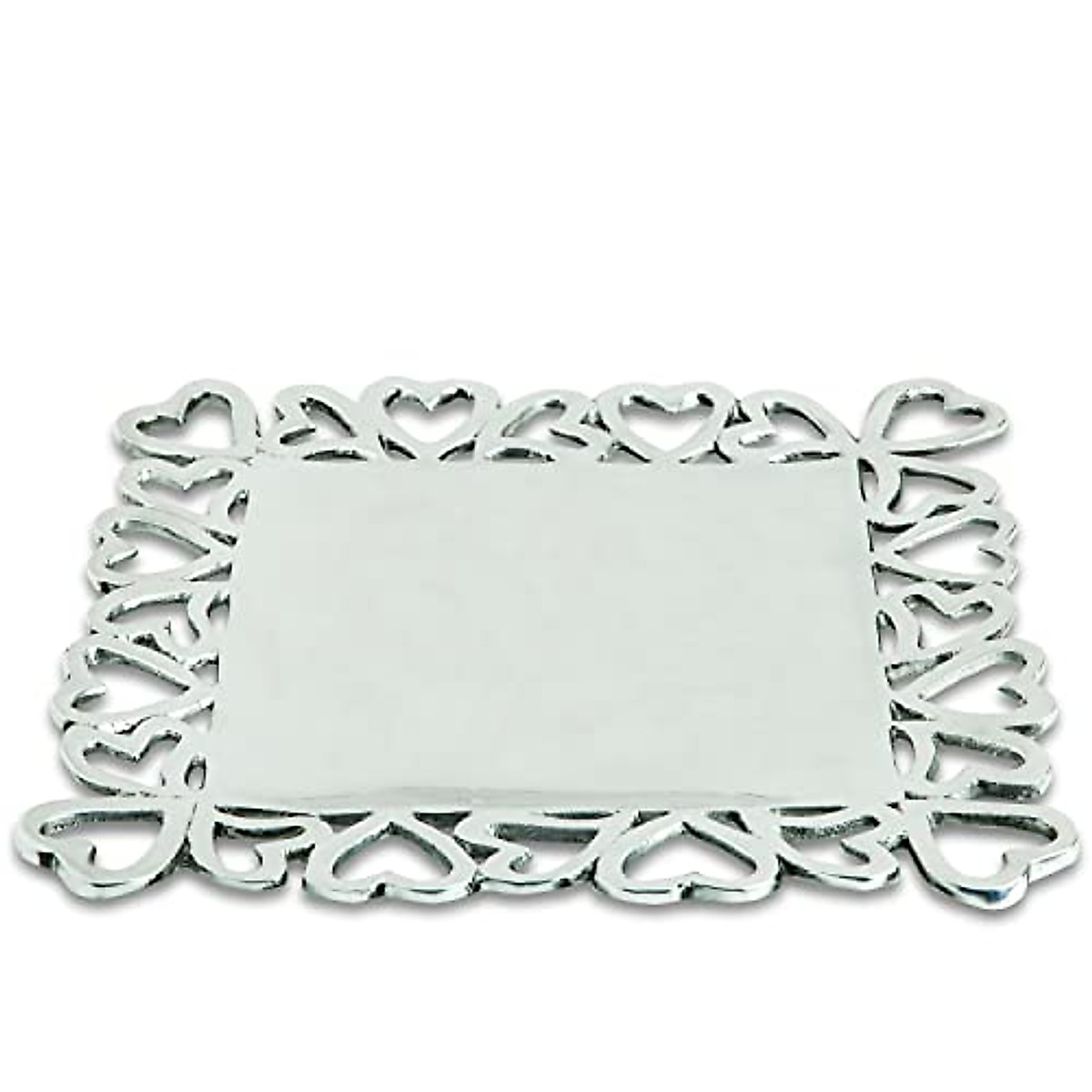 Appetizer Serving Tray Food Platter - 11.82" x 11.82" Heart Metal Fruit Platter Tray for Parties, Dessert Platters for Weddings, Candle Tray, Heart Plates