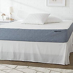 Amazon Basics Cooling Gel Memory Foam Mattress, Medium-Firm, CertiPUR-US Certified, 10 inch, Full Size, White/Gray