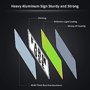 2-Pack Farm Use Id Tag Sign,12"x 6" .04" Aluminum Reflective Sign Rust Free Aluminum-UV Protected and Weatherproof