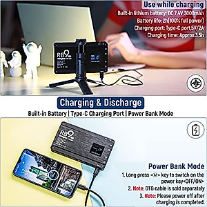 Weeylite RB9 RGB Camera Video Light, App Control 12W Rechargeable LED On Camera Light for RGB Photography Lighting, Portable LED Video Light Panel for DSLR Camcorder TikTok/Twitch Video Recording