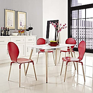 Modway Field 47" Mid-Century Modern Rectangle Kitchen and Dining Room Table in White