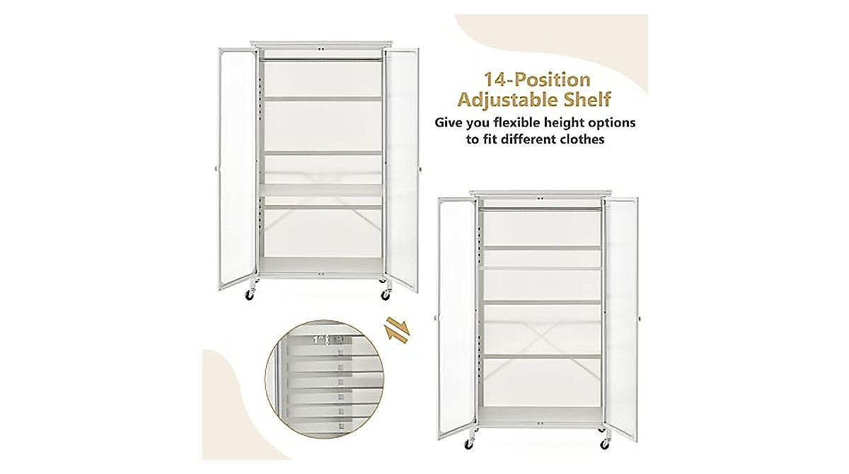 Giantex Portable Closet Wardrobe - Mobile Storage Solution