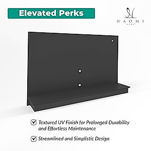 Naomi Home Deborah Floating Entertainment Center for up to 55 inch TVs, TV Wall Panel with LED Strip and Shelf, Floating TV Stand, Black