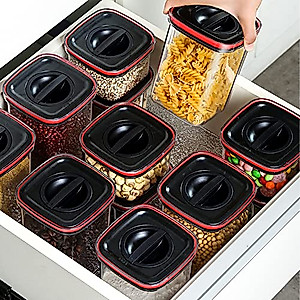 Kanuusiz Airtight Food Storage Containers Set -12 pack, BPA-Free Crystal Clear Kitchen Pantry Organization and Storage Containers with Durable Lids for Pasta, Snacks, Cereal, Flour, Sugar Storage