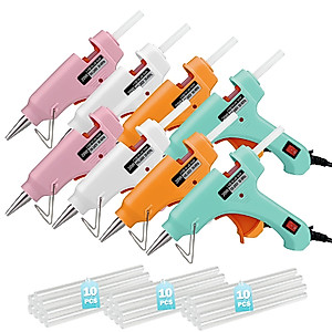 SHJADE Mini Hot Glue Gun, Hot Melt Gun with 30 Glue Sticks for Arts Crafts, Mini Glue Gun Kit for Kids School Craft and Quick Home Repairs (Multicolored, 20W, 8 Pieces)