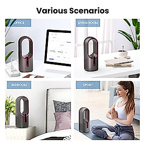 KONSIDEN Desk Fan Bladeless, 11.8 Inch Office Fan Small, Quiet, 3 Speed Adjustment, Touch Control, Easy to Clean, Desk Fans Small Quiet, Ideal for Office, Living Room, Bedroom