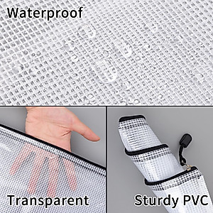 EOOUT 20pcs Mesh Zipper Pouch 8 Sizes Waterproof Zipper Bags, Plastic Travel Pouch for Board Game Travel Storage School Supplies Office Appliances Home Organize