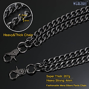 WERFORU Men Women Heavy Duty Wallet Chain Hip Hop Punk Jeans Chain Biker Motorcycle Keychain