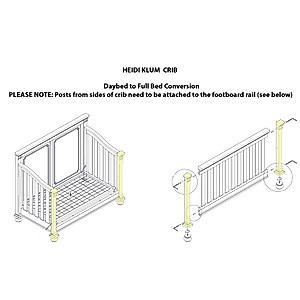 Heidi Klum Truly Scrumptious Full-Size Conversion Kit Bed Rails (Cloud)