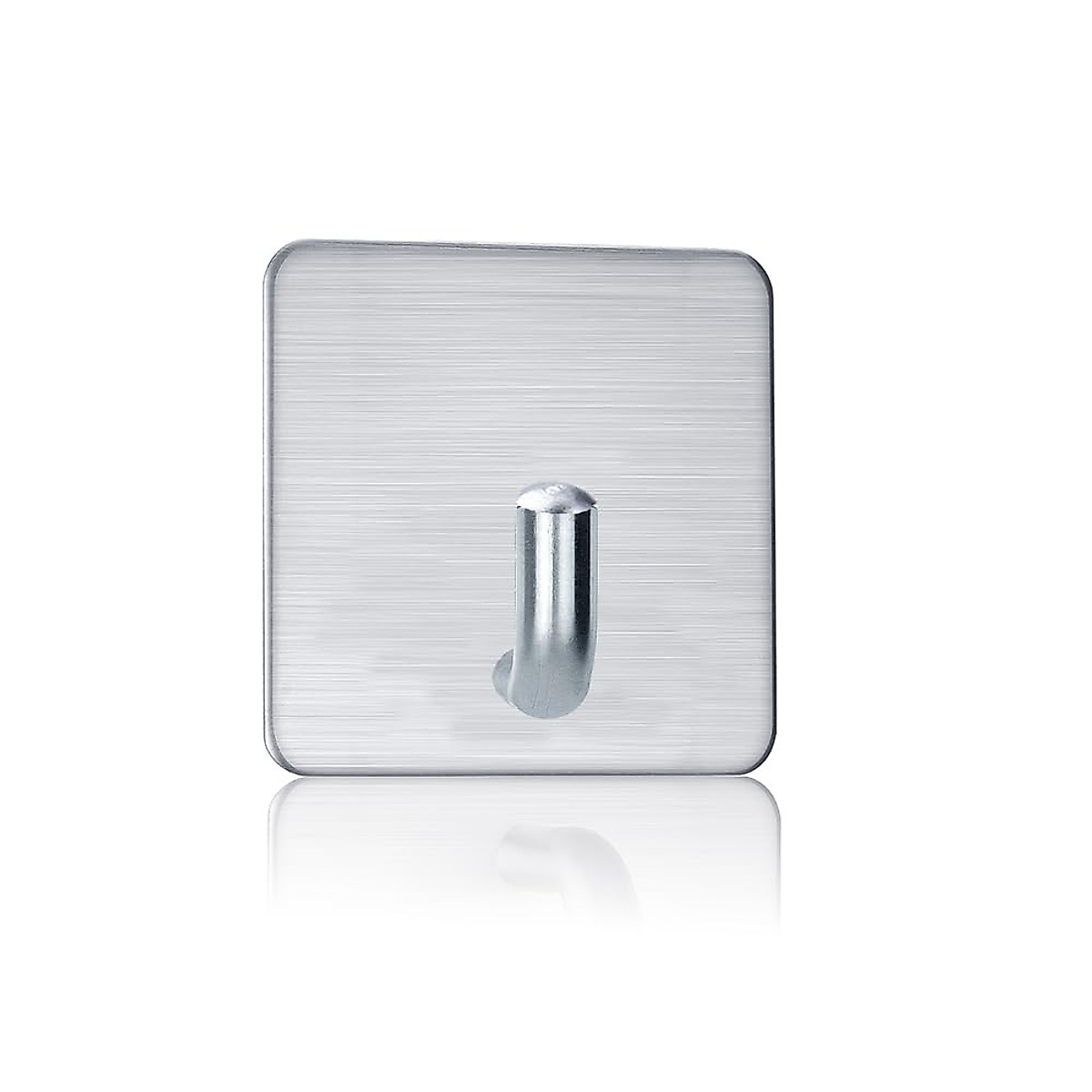 FOTYRIG Adhesive Towel Hooks Extra Sticky Door Coat Hooks 15LB (Max) Stick on Wall Waterproof Stainless Steel Shower Hooks for Hanging loofah Purse Clothes Bathroom Hooks Silver-4 Packs