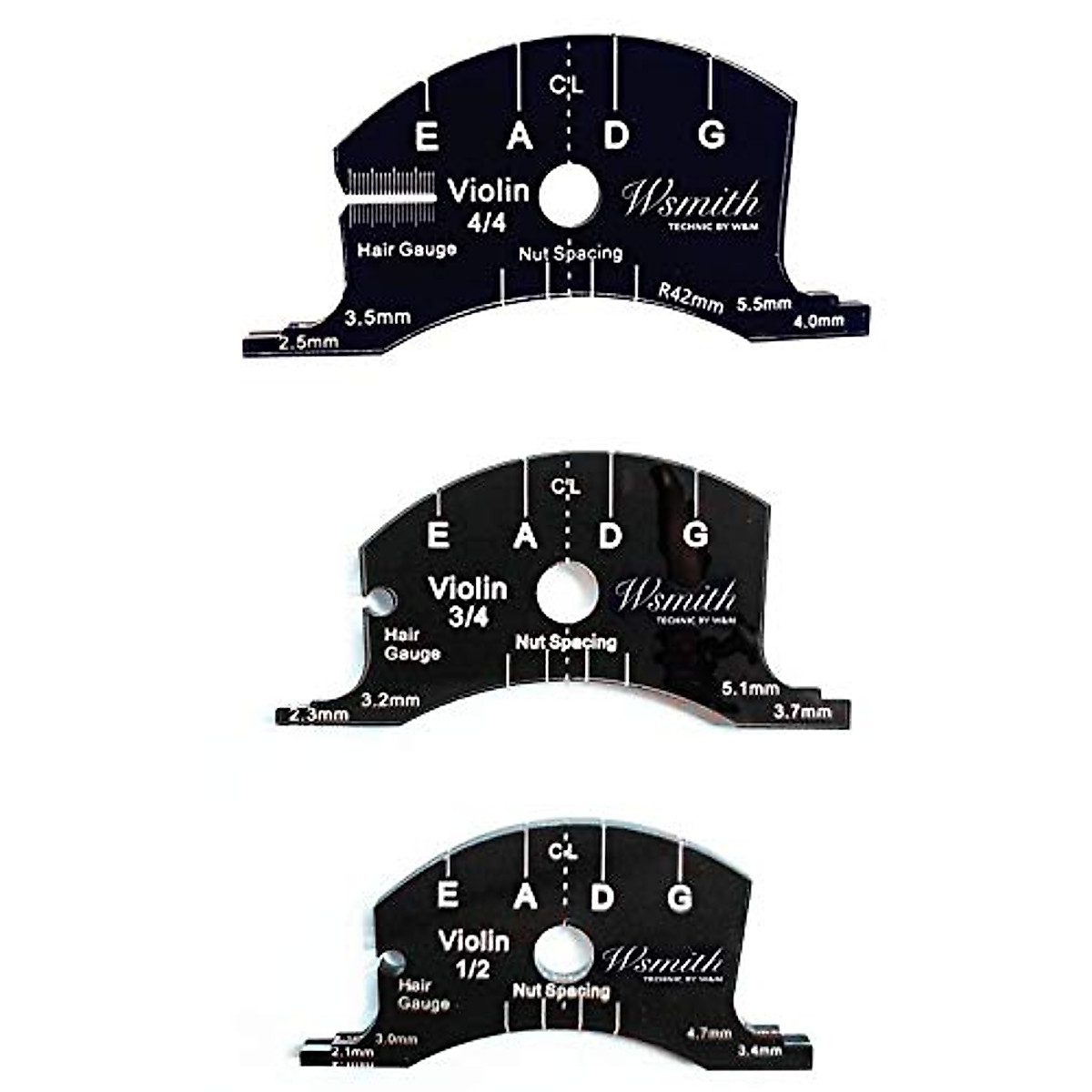 Jiayouy Violin Bridge Repair Tool - Carbon Fiber Fingerboard Scraper Making Template, 4/4 Violin Size, Black