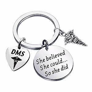 ENSIANTH DMS Gift Diagnostic Medical Sonographer Keychain She Believed She Could So She Did DMS Graduation Gift Health Care Provider Gift (DMS She Believed KR)