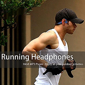 IKXO Swimming Bone Conduction Headphones Waterproof Mp3 Player, Open Ear Wireless Earbuds 16G Sport Earphones with Bluetooth for Running Diving Water Gym Spa Underwater