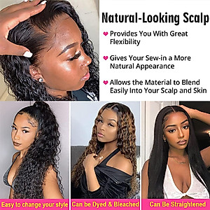 GLOWNINA Deep Wave Lace Front Wigs Human Hair 180 Density 13x4 HD Transparent Frontal Wigs Human Hair for Women Deep Curly Glueless Wigs Human Hair Pre Plucked with Baby Hair Natural Black 20Inch