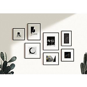 Picrit 11x14 Picture Frame Set of 4, Made of High Definition Real Glass, Display 8x10 with Mat or 11x14 Without Mat, Photo Frames for Wall Mounting or Table Top Display