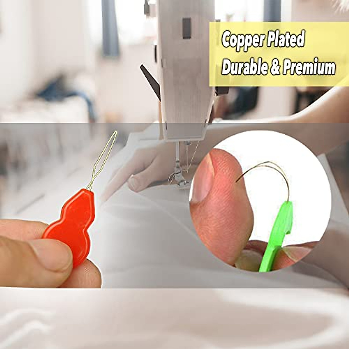 20 Packs Sewing Needle Threader Tools Loop Wires Threaders for Hand Sewing Machine Sewing, Universal Plastic Sewing Threaders Tool for Embroidery Needlework