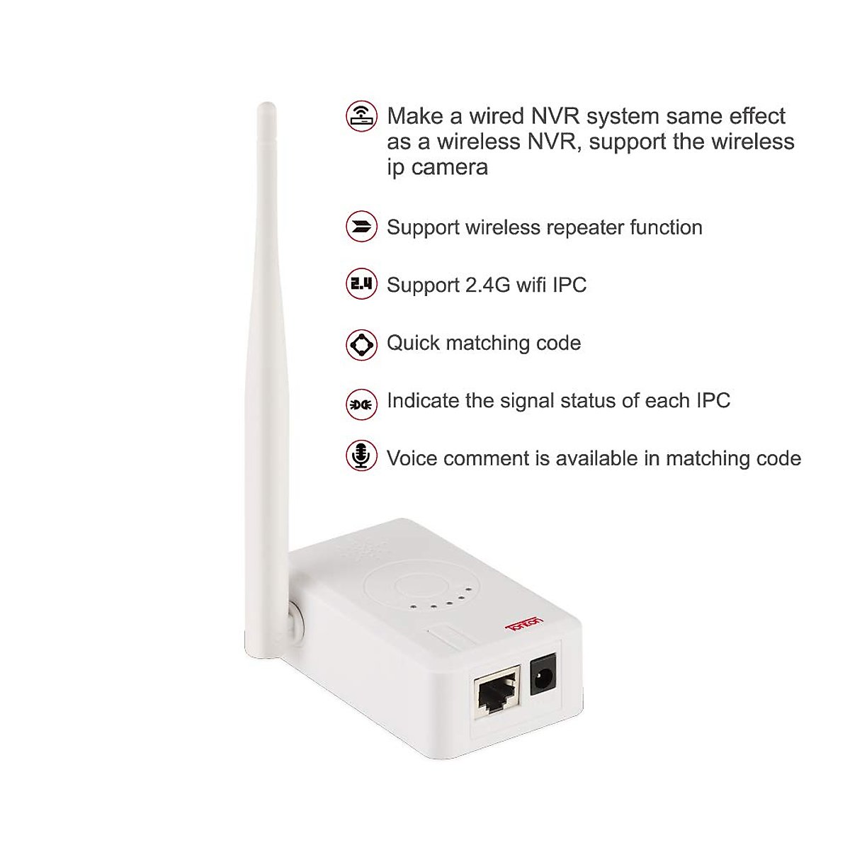 Tonton WiFi Range Extender for Wireless Security Camera System, NVR and IP Camera(Power Supply Included)