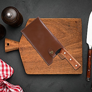 Leather Knife Kitchen Knife Waistband Leather Protector Meat Cleaver Leather Cutter Case Knives Guards Cutter Storage Covers Kitchen Props Belt
