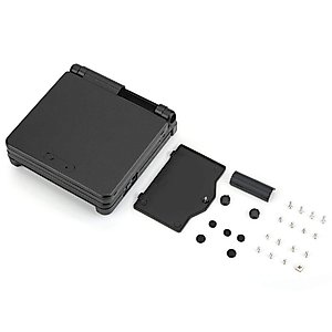 Lazmin Replacement Housing Shell Case Cover Repair Part, Screen Glass Lens & Screwdrivers Tool for Gameboy Advance SP Console, Prevent from Stains, Scratch, rub, and Erosion (Black)