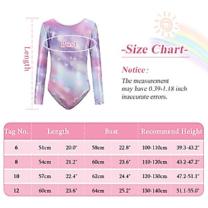 Happy Cherry Girls Long Sleeve Gymnastic Leotard One Piece Sparkly Leotard for Tumbling Dance Unitard Ballet Dancing Bodysuit Biketards