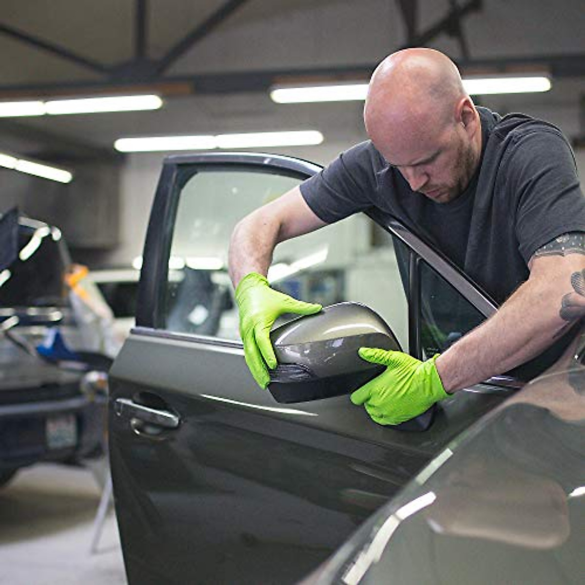 GLOVEWORKS HD Green Nitrile Industrial Disposable Gloves, 8 Mil, Latex-Free, Raised Diamond Texture, X-Large, Box of 100